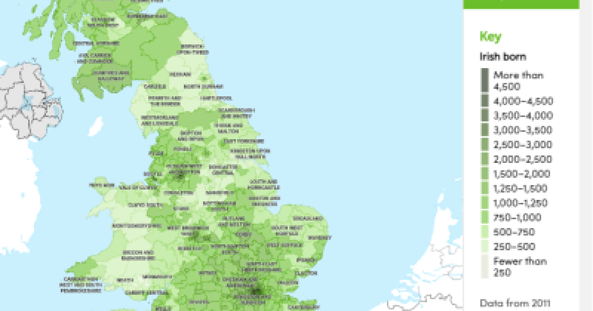 Interactive map of the Irish in Britain 2024 - Irish in Britain
